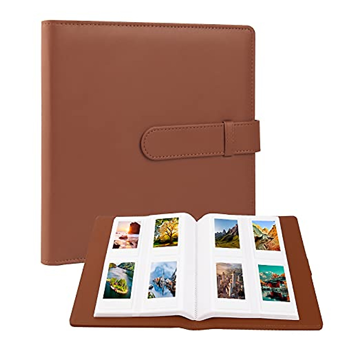256 Photos Album for Fujifilm Instax Mini Camera, Polaroid 2”x3” ZINK Pictures, 2x3 Photo Album Book for Fujifilm Instax Mini 11 12 9 90 70 40 8 Instant Camera, Polaroid Snap PIC-300 Z2300 Camera (Brown)