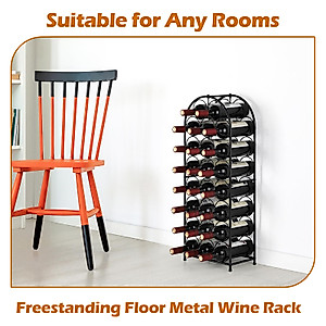 ETELI 23 Bottles Freestanding Floor Metal Wine Rack with Iron Handle Stylish and Functional Wine Rack Cabinet Keep Your Wine Bordeaux Style Wine Cellar Stand