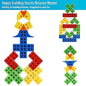 Building Stacking Block Toy, Stack Building Blocks Sensory Toy for Kids STEM Educational Sets Learning & Development Toys Cubes, DIY Build Variations with Funny Puzzle Bricks for Age 3 and Up, 150pcs