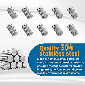 Terixe 10-Pack 155023 Screw Kit Replacement for Moen | 304 Stainless Steel Set Screw Kit | Includes Wrench for Kitchen Faucet Handle Repair & Faucet Replacement Parts