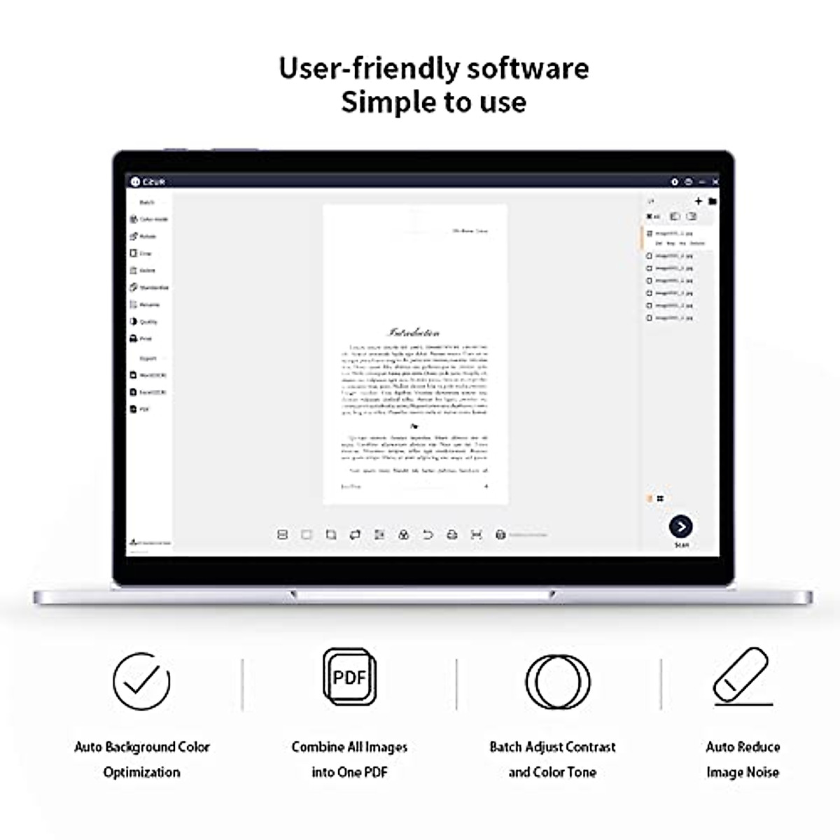 CZUR Aura Pro Portable Book Scanner, A3 Document Scanner, Auto-Flatten & Fingerprint Removal Technologies, Multi-Language OCR, 90° Foldable, for Mac & Windows