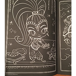 Nickelodeon Shimmer and Shine Bright Idea Book to Color - Includes 4 Milky Crayons (Black Pages to Color)