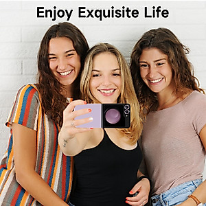 YWXTW for Samsung Galaxy Z Flip 5 Camera Lens Protector, Individual Anti Scratch Metal Ring Tempered Glass Bling Glitter Camera Screen Protector for Galaxy Z Flip 5 Accessories, Glitter Lavender