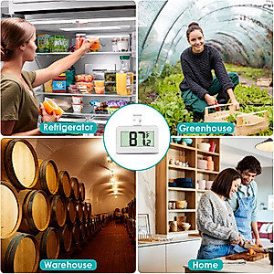 6 Pack Digital Refrigerator Thermometer, Waterproof Freezer Room Thermometer,High Precision Fridge Alarm Thermometer with Hook for Kitchen Home,°C/°F Convertible