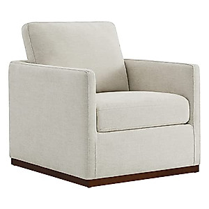 CHITA Swivel Accent Chair, Mid Century Modern Arm Chair for Living Room and Bedroom, White
