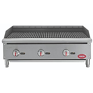 Kratos 29Y-002 36" Commercial Restaurant Gas Countertop Radiant Charbroiler, 3 Burners, 105,000 BTU Output