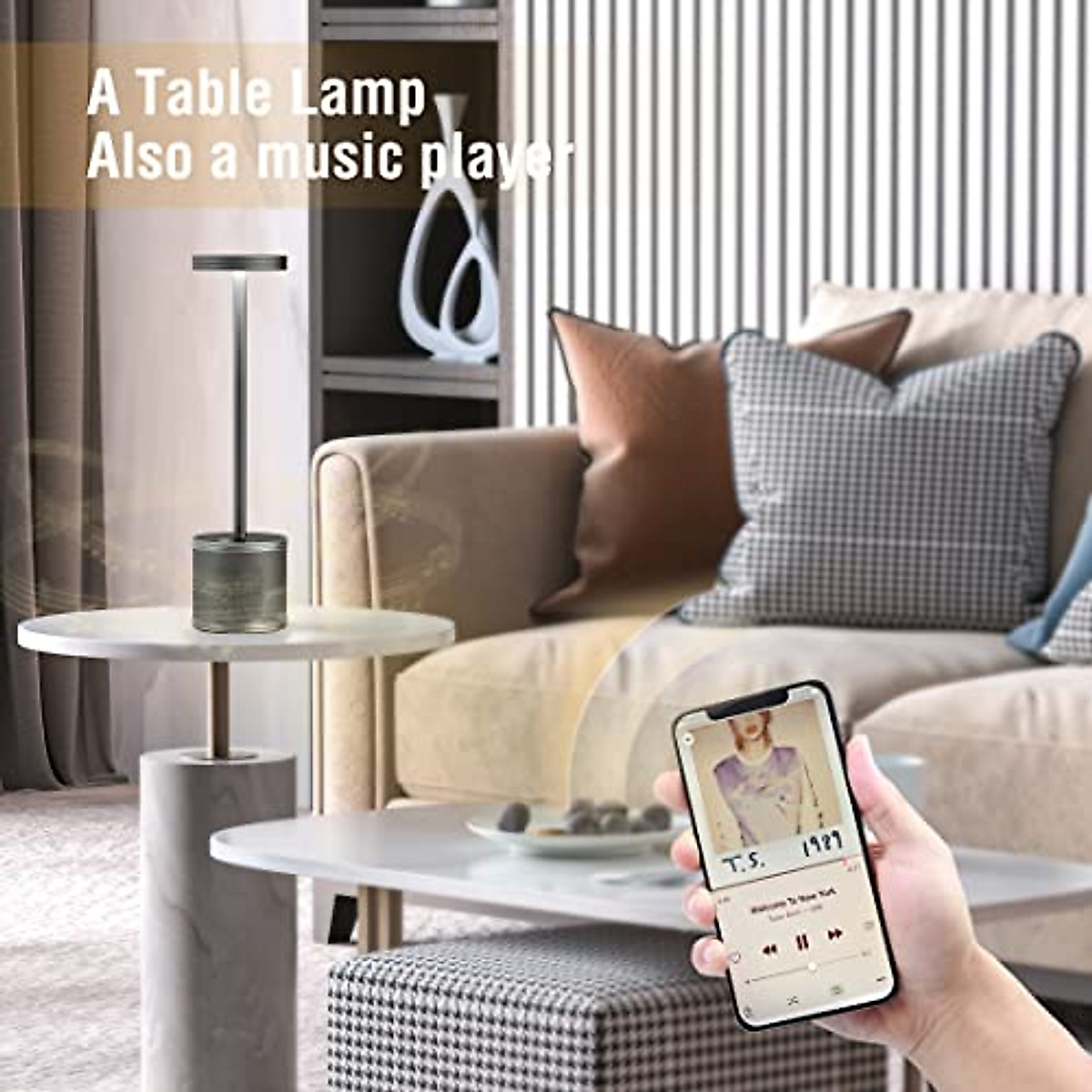 JALVDE Rechargeable Desk Lamps LED Light Battery Dining Lamp, Outdoor Decorative Task Lights for Restaurant, Dinner, Patio