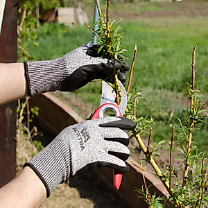 ACKTRA WG015 Level 5 Cut Resistant Construction Safety WORK GLOVES 12 pairs, Foam Nitrile Coated, High Tear Strength, EN 388, PPE Regulation 2016/425, for Men and Women (Large)