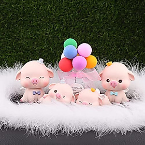 Car Pig Ornament,MoreChioce Bobble Shaking Head Pig Car Dashboard Ornament Pig Figures Toy Car Interior Decor Desktop Ornament for Gift,Open Eyes