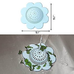6PCS Drain Hair Catcher Shower Drain Covers Durable Silicone Hair Stopper,Bathtub and Shower Drain Protectors for Bathroom Bathtub and Kitchen