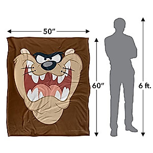 Looney Tunes Blanket, 50"x60", Taz Face Silky Touch Super Soft Throw