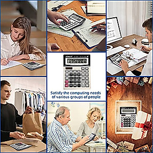 Calculator, Standard Function Desktop Calculator with 12-Digit Large LCD Display and Big Sensitive Computer Keys, Solar Battery Dual Power Calculator，Easy to use Basic Calculator