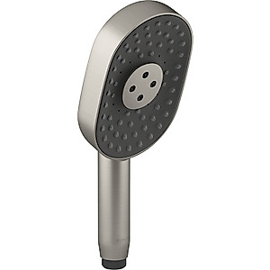 KOHLER 26284-G-BN Statement Oblong MULTIFUNCTION HAND SHOWER, Maximum Spray Performance with Three Spray Experiences, Vibrant Brushed Nickel, 1.75 GPM