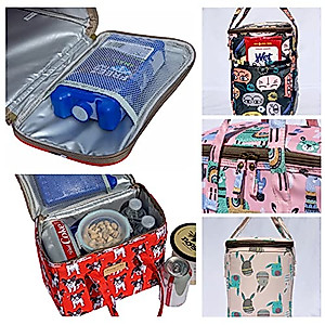 Kwang Min Llama Insulated Lunch Bag, Reusable Cooler/Organizer for Office,School,Picnic,Party,Beach.Durable fabric w/Water &Scratch Resistance,Light, EZ to Clean,Ideal Gift for BTS/Normal(Navy)