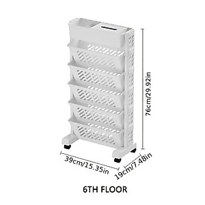 1pc, Removable Table Side Storage Basket, Compact Desk Storage Organizer with Caster Wheels (6)