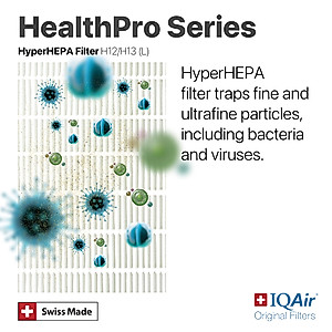 IQAir HyperHEPA Filter - Genuine Replacement Air Filter HealthPro Series - Filters Ultrafine Particles - Dust, Pollen, Smoke, Pets, & More - Swiss Made Filters for Air Purifiers