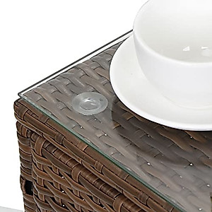 Outdoor Patio Furniture with Dining Table&Chair Furniture Set Porch Furniture Sets 3 PCS Rattan Wicker Chairs With Cushions Table Modern And Stylish Outdoor Chair Set Perfect For Any Indoor Or Outdoor