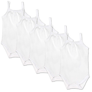 HonestBaby Cami Bodysuits One-piece 100% Organic Cotton for Baby Girls, Bright White, 18 Months