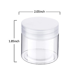 SATINIOR 24 Pieces Empty Clear Plastic Jars with Lids Round Storage Containers Wide-Mouth for Beauty Product Cosmetic Cream Lotion Liquid Butter Craft and Food (Transparent Lid, 3 oz)