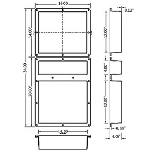 Uni-Green Tile Shower Niche 16"X34",Recessed Shower Shelf-Yellow