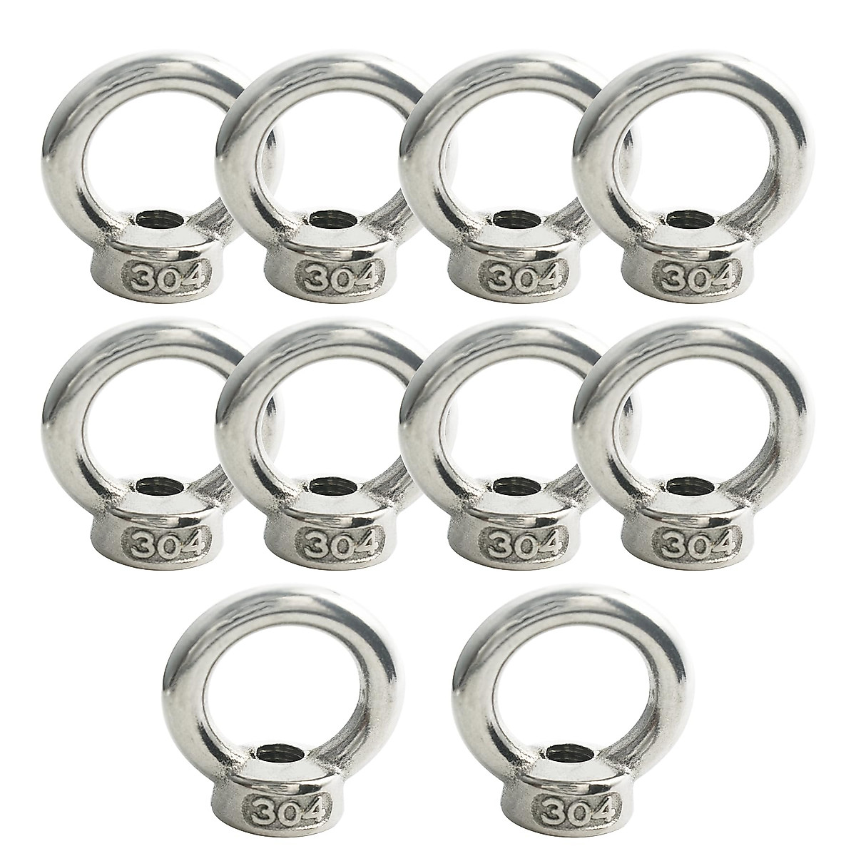 Floyutin 10 Pcs M8 Stainless Lifting Eye Nuts Thread Ring Shoulder Metric EyeNuts Fastener