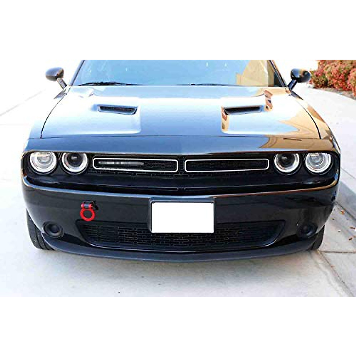 iJDMTOY Red Universal Ring Track Racing Style Tow Hook Aesthetic Decoration Kit Compatible With Any Car SUV Truck (Not Functional, Decorative Purpose ONLY)