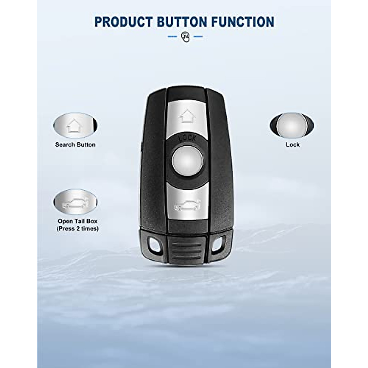 ECCPP KR55WK49123 Uncut 3 Buttons Ignition Key Fob Replacement for B MW 128i 135i 325i 328i 335i 525i 528i 530i 535i 550i 650i M5 M6 X5 X6 KR55WK49123