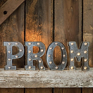 Darice 5915-714 Silver Metal Marquee Letter – M-9.87” Tall, Galvanized Finish