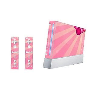 Mightyskins Skin Decal Skin Compatible with Nintendo Wii Console + Two Wiimote Controllers Sticker- Pink Rays