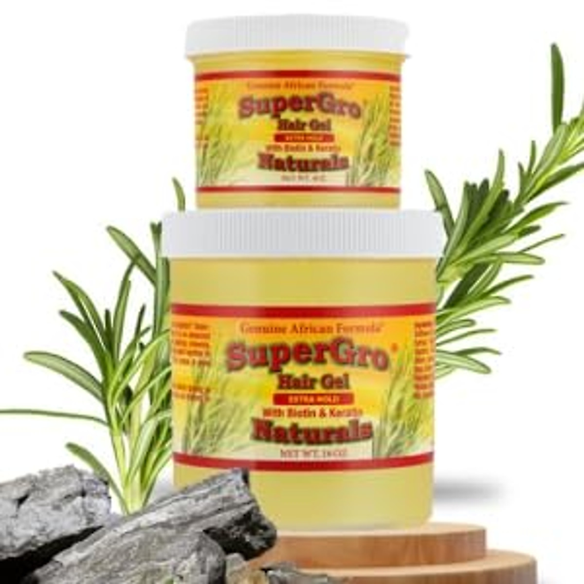 SuperGro Extra Hold Loc & Twist Gel for Natural Hair Styling – Ideal for Braiding, Retwisting Locs, and Edge Control – With Shea Butter, Biotin & Black Castor Oil – 8 oz