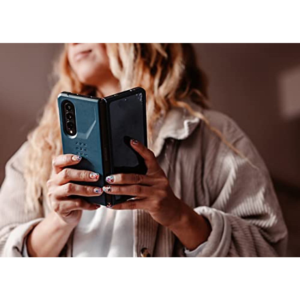 URBAN ARMOR GEAR UAG Designed for Samsung Galaxy Z Fold3 5G (2021) Case Civilian Sleek Ultra-Thin Shock-Absorbent Protective Cover, Black