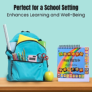 Thought-Spot I Know What to Do Flipbook: Emotions Chart for Kids; Autism Learning Materials; Feelings Chart to Identify Feelings and Make Positive Choices; Emotions Wheel; Calm Down Corner Supplies