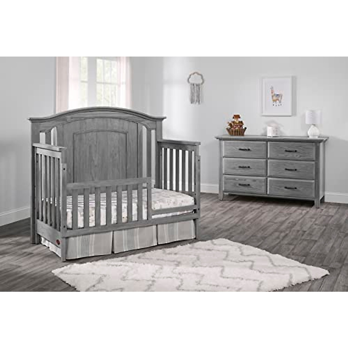 Oxford Baby Willowbrook 4-in-1 Convertible Crib, Graphite Gray, GreenGuard Gold Certified