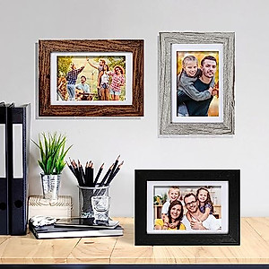 4x6 Picture Frame Real Glass Photo Frames Display 3.5x5 Pictures with Mat or 4x6 Pictures without Mat, 4x6 Frames for Tabletop or Wall Mount Display for Prints, Pictures, Artworks, Paintings(4 Colors)