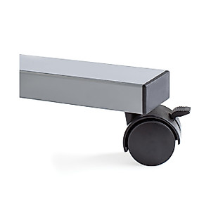 Seville Classics Airlift Height Adjustable Mobile Rolling Laptop Cart Computer Workstation Desk Table for Home, Office, Classroom, Hospital, w/Wheels, Overbed Sit Stand (24"), Faux Marble