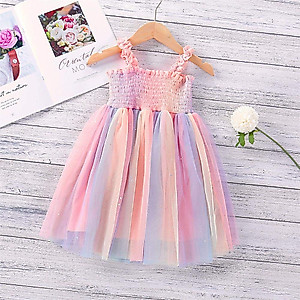 Baby Girls Tutu Dress Toddler Infant Sleeveless Layered Princess Tulle Dress Summer Beach Wedding Party Dresse (Multicolor, 4-5T)