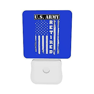 Qauirfe Army Retired Flag Night Light Set of 2 Home Decor