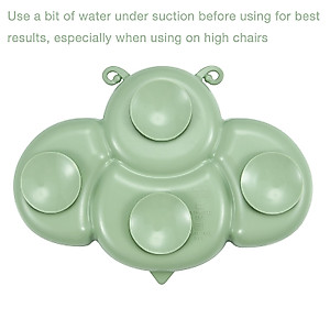 PandaEar 2 Pack Silicone Suction Plates for Baby, Divided Unbreakable Toddler Plate with 2 Pack Spoons for Self Feeding, Babies Utensils Feeding Set Baby Eating Supplies, Bee Shape, Yellow&Green