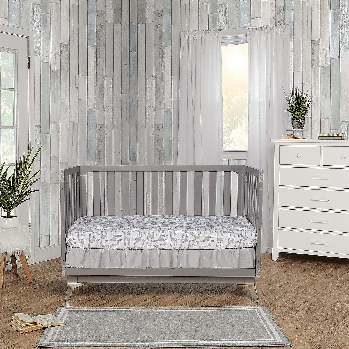 Dream On Me Harper 4-In-1 Convertible Crib In Storm Grey, Greenguard Gold & JPMA Certified, 3 Mattress Height Settings