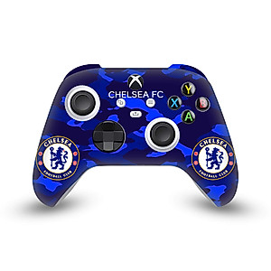 Head Case Designs Officially Licensed Chelsea Football Club Camouflage Mixed Logo Vinyl Sticker Gaming Skin Decal Cover Compatible With Xbox Series X/S Controller