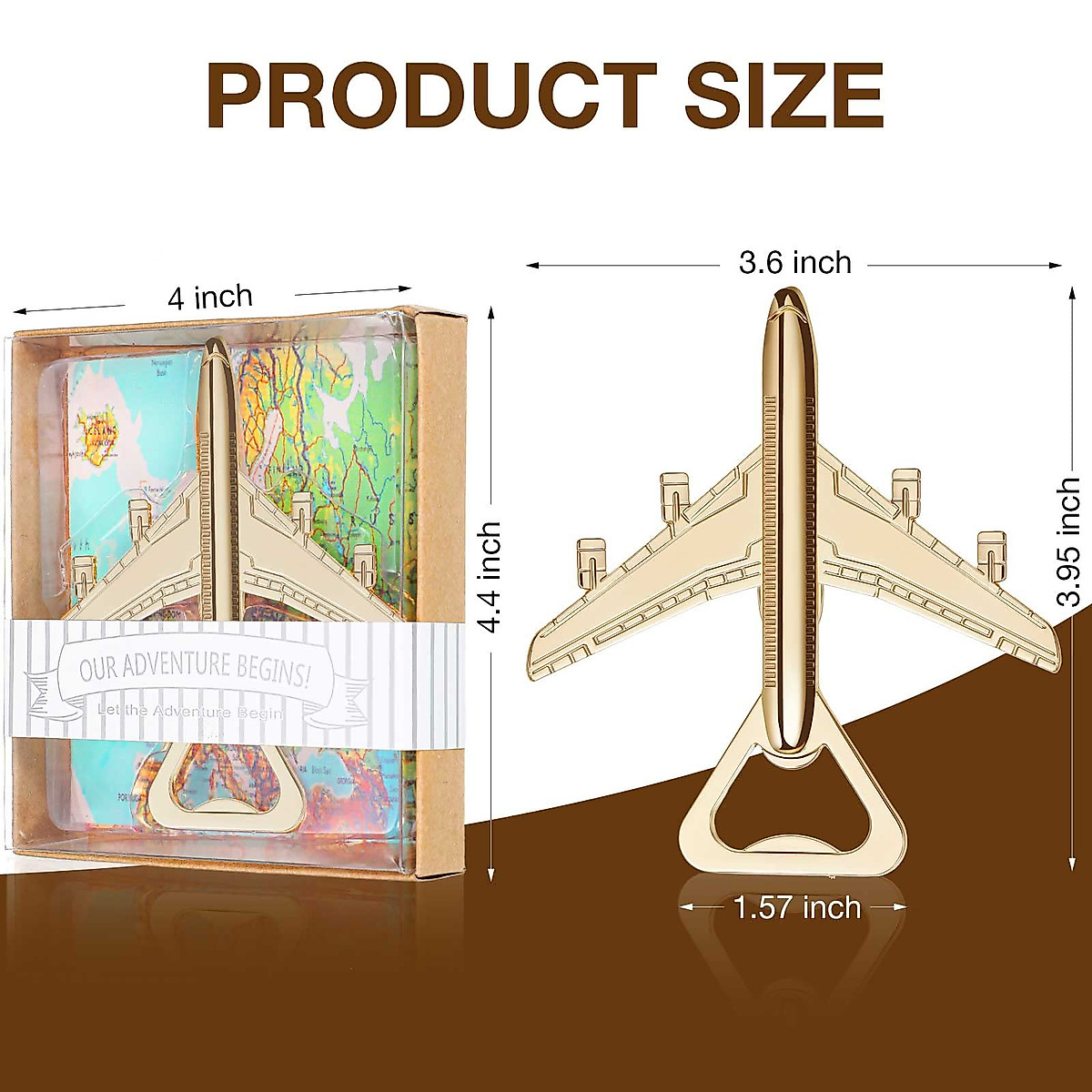 50 Pieces Airplane Bottle Opener with Box Wedding Party Favors Bulk Baby Shower Aviation for Pilot Travel Beer Bottle Opener Favors Guests Birthday Decorations (Classic Style)