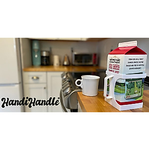 HandiHandle® Half Gallon Milk, Juice, or Beverage Carton Holder | Lightweight and Slim to Save Refrigerator Space | for Seniors, Home Kitchens, Coffee Shops, Restaurants, and Baristas. (1)