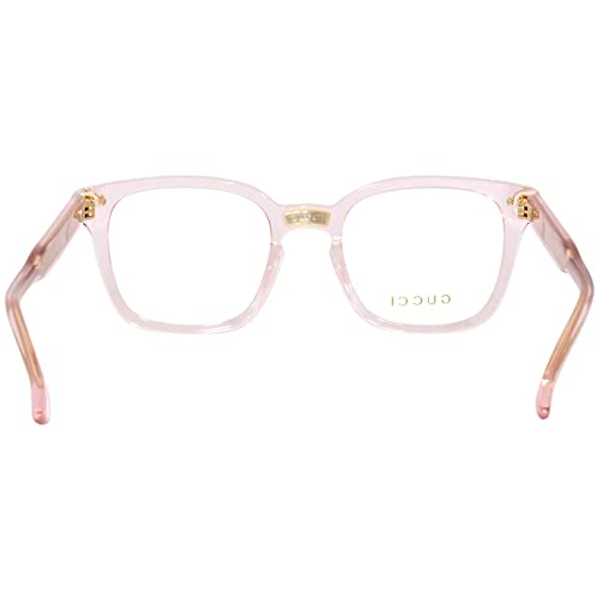 Gucci GG0184O 013 Transparent Pink Square Unisex Eyeglasses