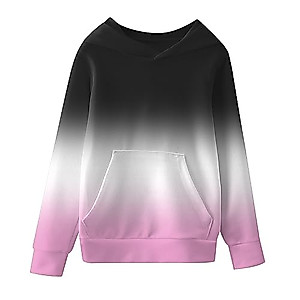 Unisex Kids Solid Cotton Thin Pullover Sweatshirt Unisex Casual Solid Sports Sweatshirt T-Shirt Tops Matching Outfits Pink