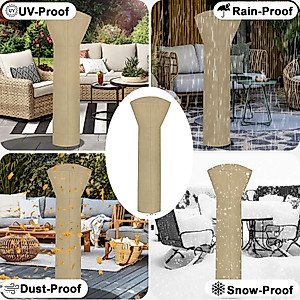 OutdoorLines Waterproof Outdoor Patio Heater Covers with Zipper and Storage Bag, Dust-proof UV-Resistant Windproof Propane Heavy Duty Heater Cover for Standing Heater, 1 Pack-89Hx33Dx19B inch Camel