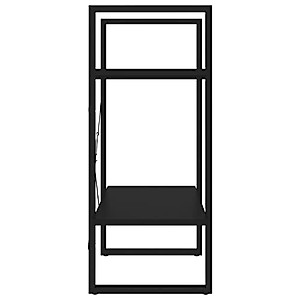 SLGSDMJ Industrial Style Open Office Bookshelf, Ladder Bookshelf, Shelving Unit, Closet Organizer, Multipurpose Storage Cabinet,2-Tier Book Cabinet Black 23.6"x11.8"x27.6" Chipboard