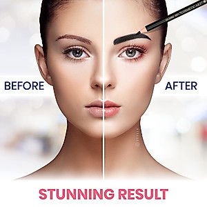 Stylia Waterproof Eyebrow Pencil Set (12 Pieces - Black), Eyebrow Pen-cil, Eye Brow Pencils for Women Makeup, Microblading Long Lasting Eyebrow Pencil Liners for Marking, Filling And Outlining Eyebrow