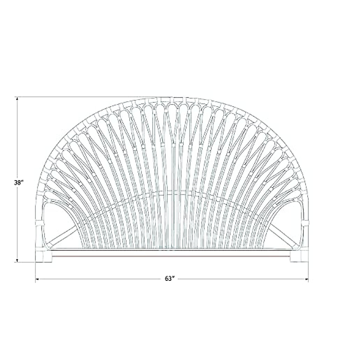 South Shore Balka Rattan Wall-Mounted Headboard, Queen