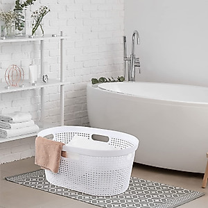 Vcansay 42 L Hip Hugger Laundry Basket, White Plastic Dirty Clothes Basket, 4-Pack