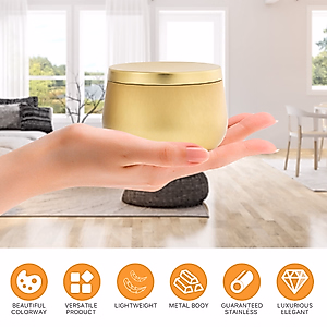 Gransuncy Nachy Candle Tins 12 Pcs, 8 oz Storage Tins Candle Container with Lids for Making Candles Christmas Arts & Crafts, Storage for Candy, and Gifts (Black,Gold,White)